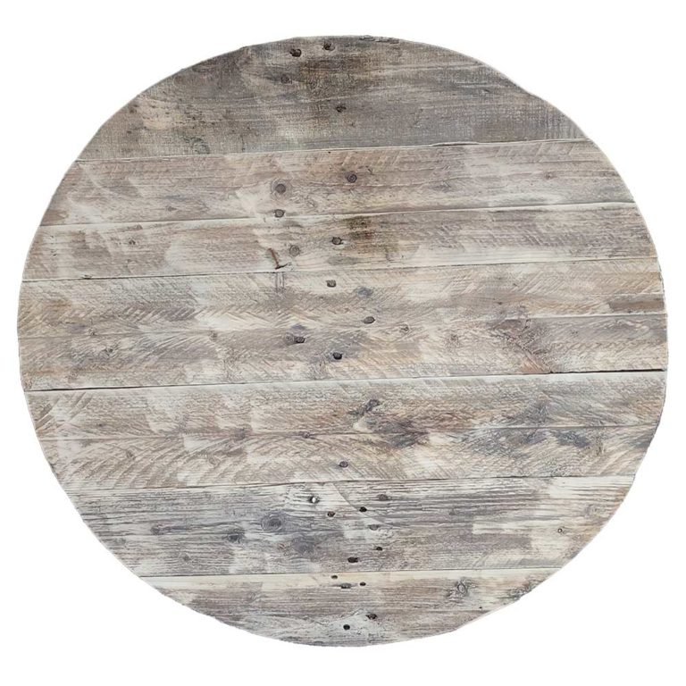Plateau rond en bois Vintage en bois recyclé